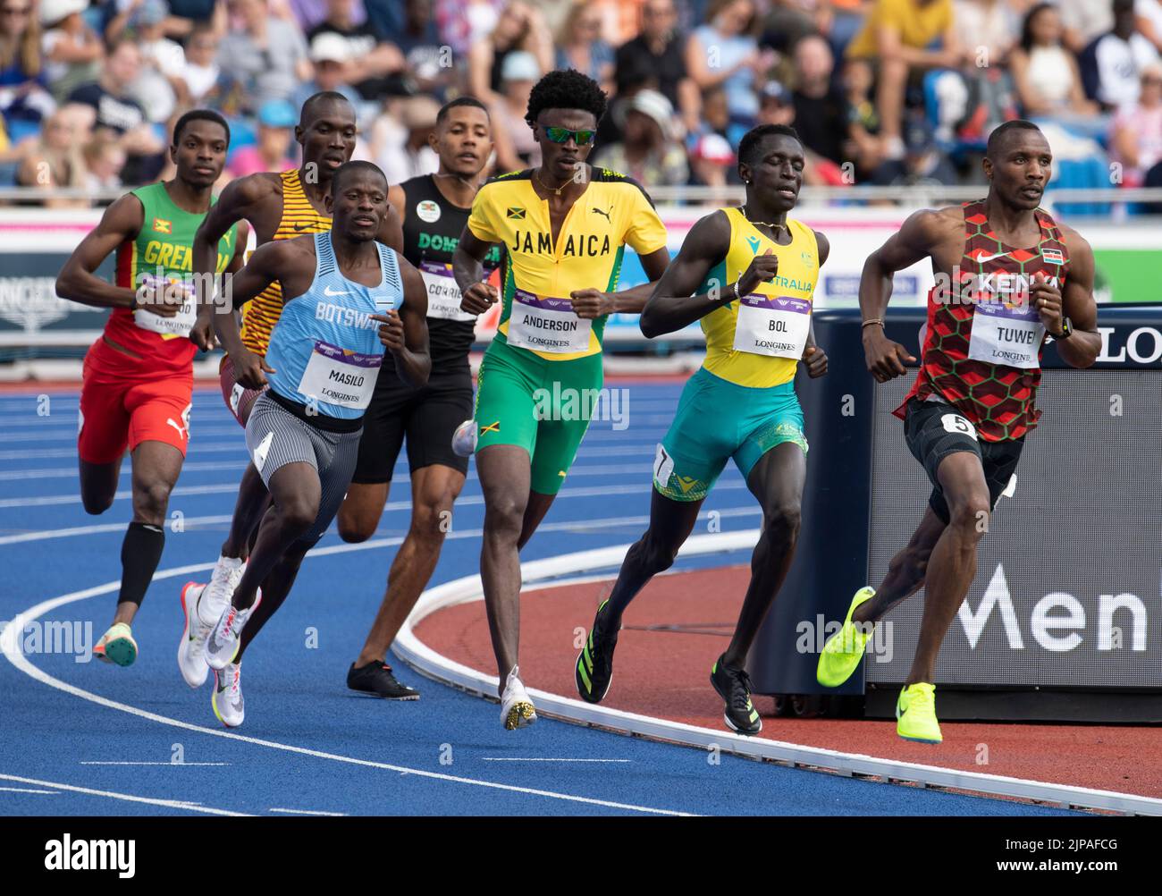 Boitumelo Masilo and Navasky Anderson competing in the 800m heats at ...
