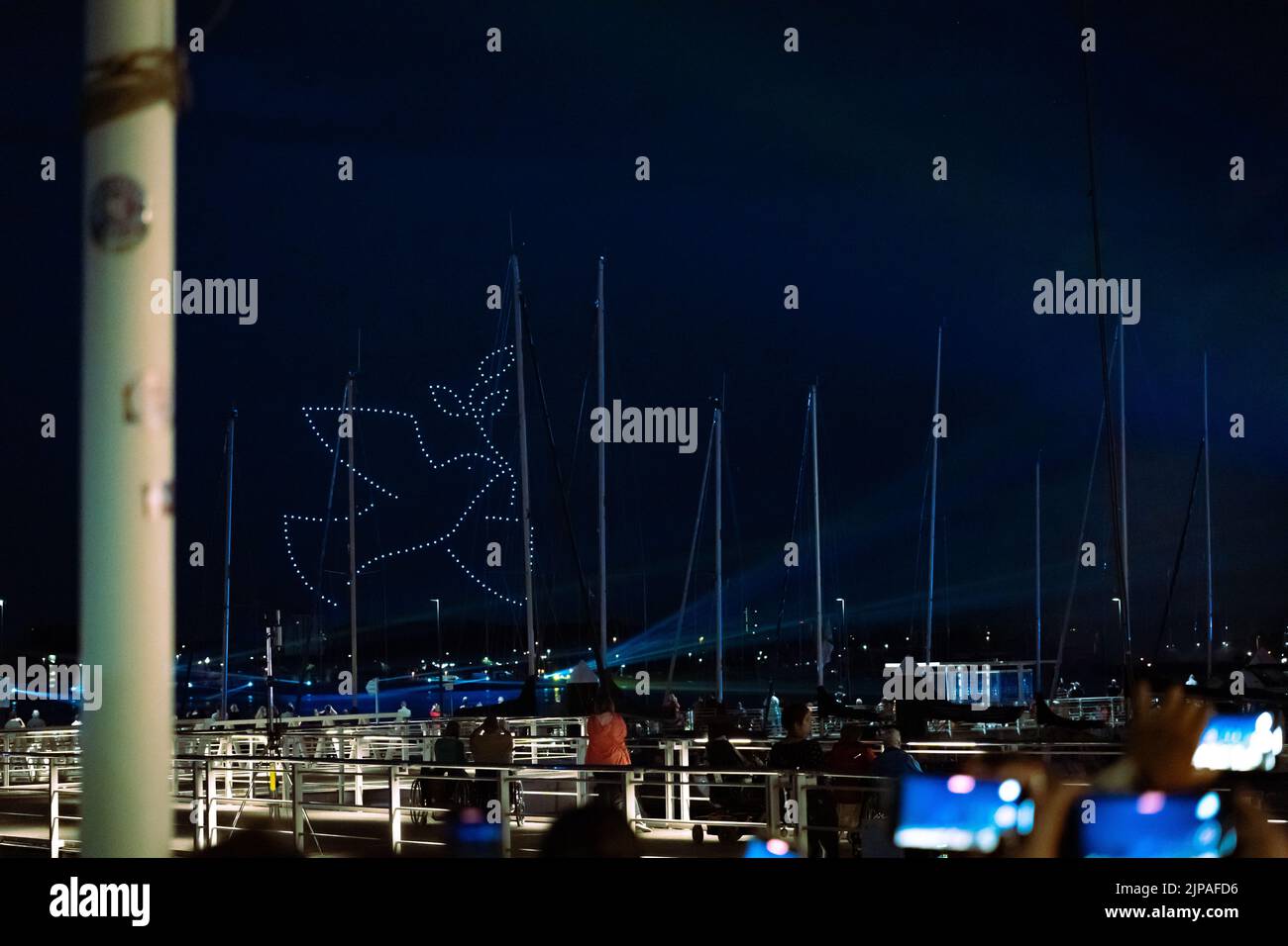 Fireworks from the Kiel Week (Kieler Woche) 2022 with drone show ...