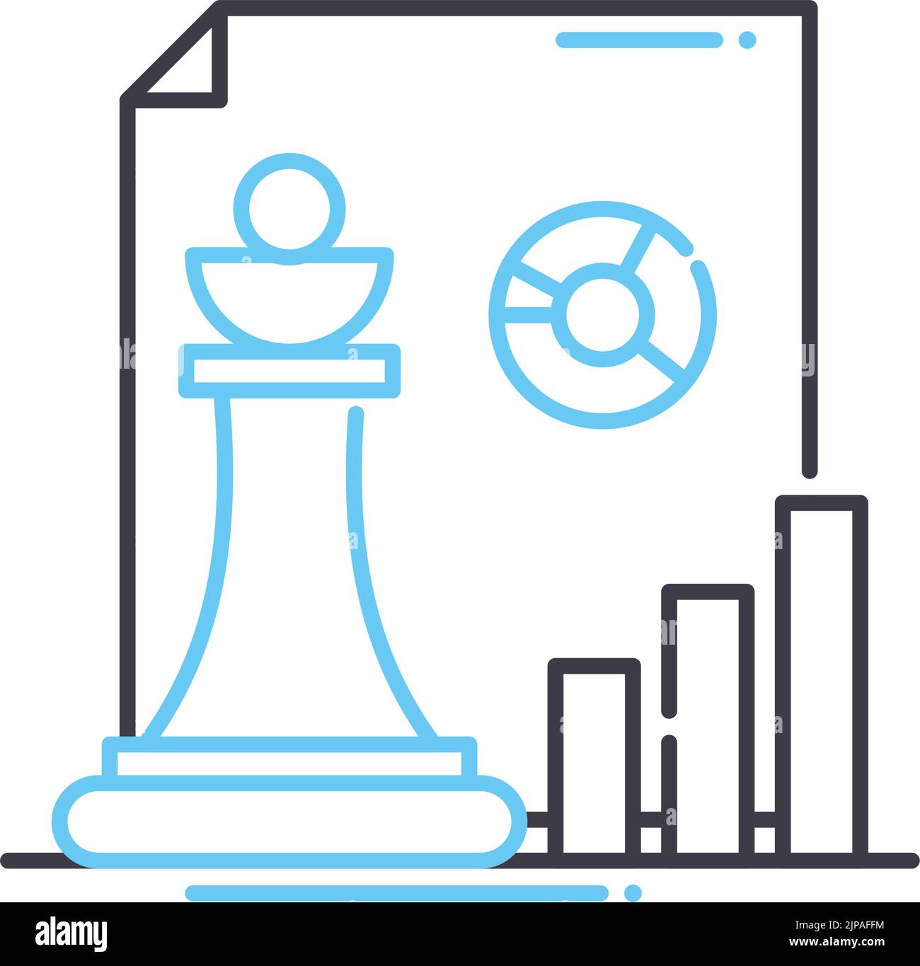 growth strategies line icon, outline symbol, vector illustration ...