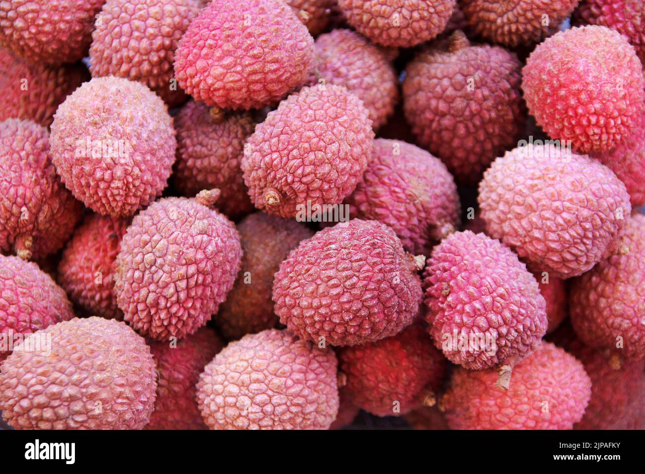 Fresh lychee fruits in full frame as background (manual focus Stock ...
