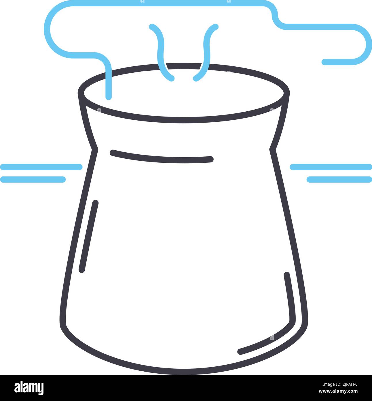 thermal power line icon, outline symbol, vector illustration, concept ...