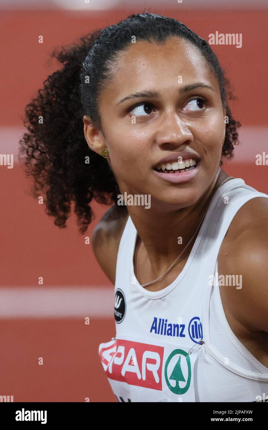 Belgian Delphine Nkansa pictured after the semifinals of the women's ...