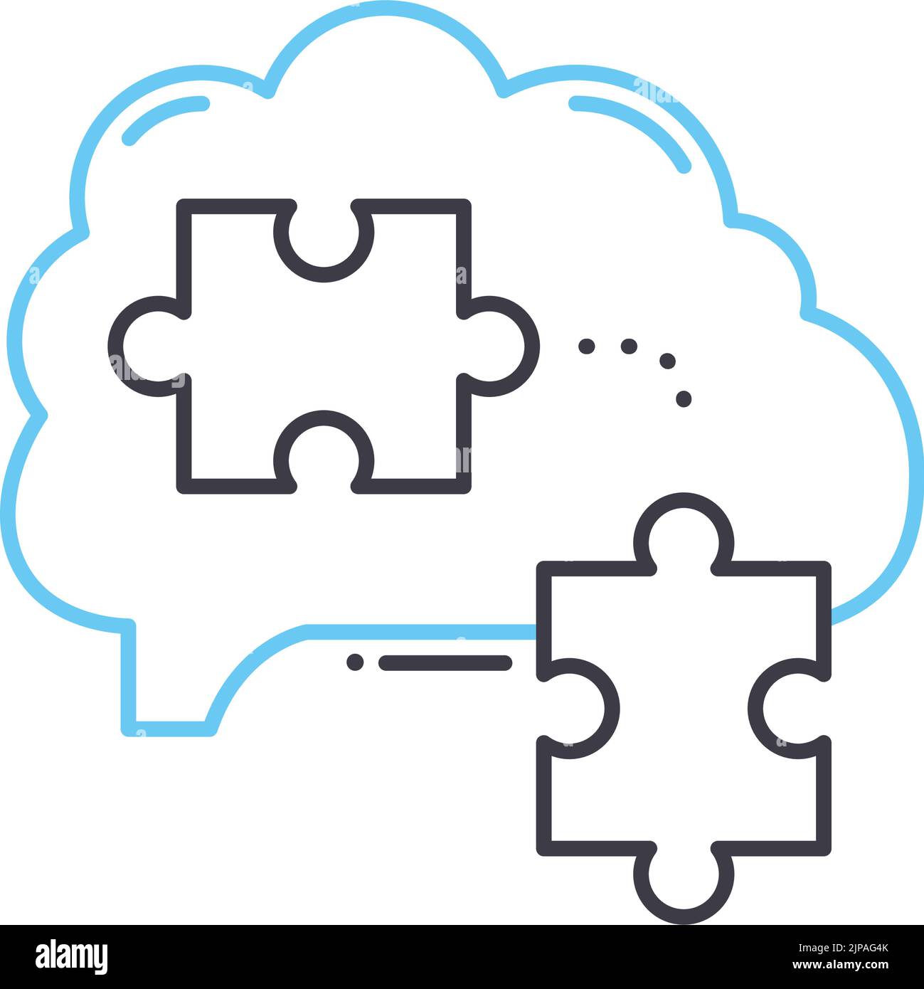 mind puzzle line icon, outline symbol, vector illustration, concept ...