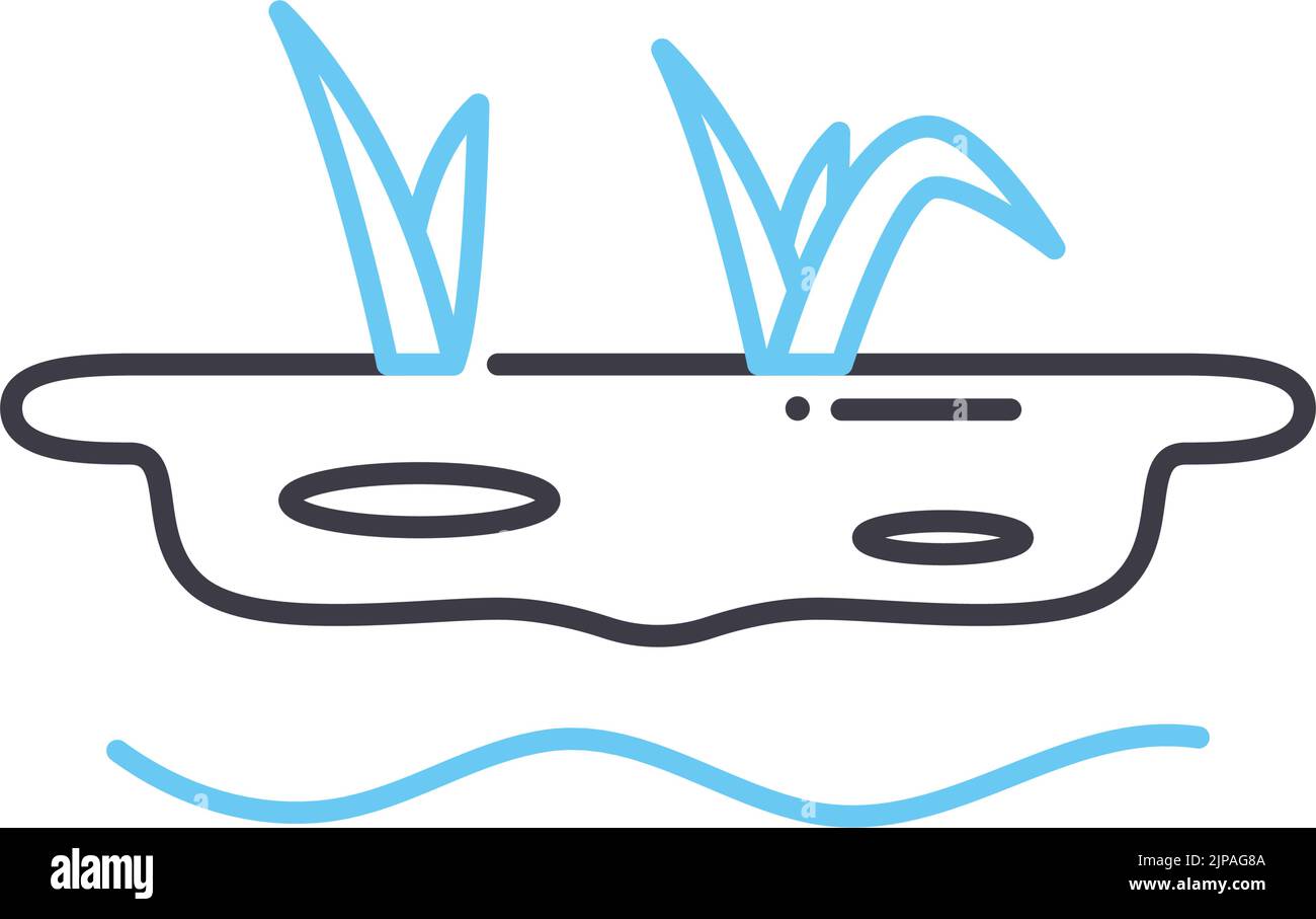 pond line icon, outline symbol, vector illustration, concept sign Stock ...