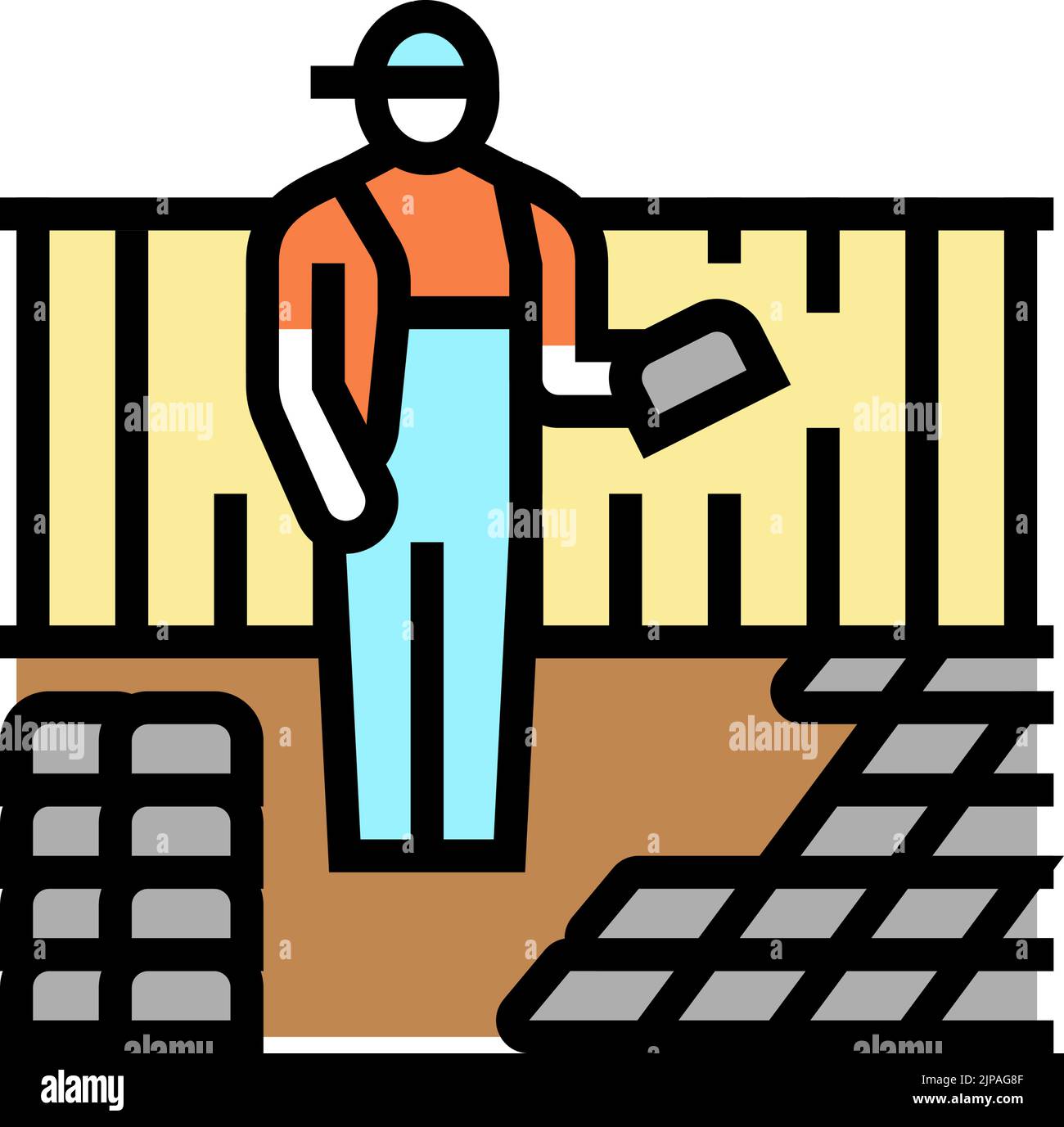 paving garden landscape color icon vector illustration Stock Vector ...