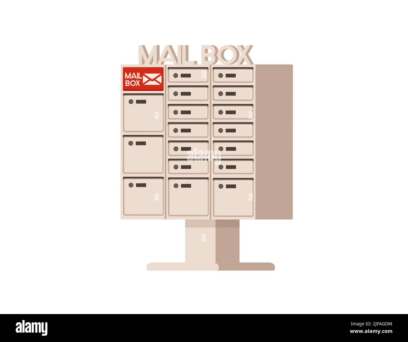 Red classic mailbox on stand vector illustration isolated on white ...