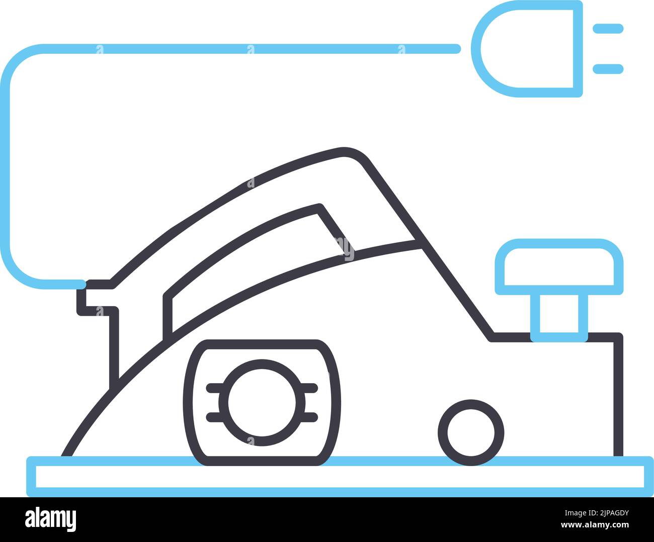 power tool planer line icon, outline symbol, vector illustration ...