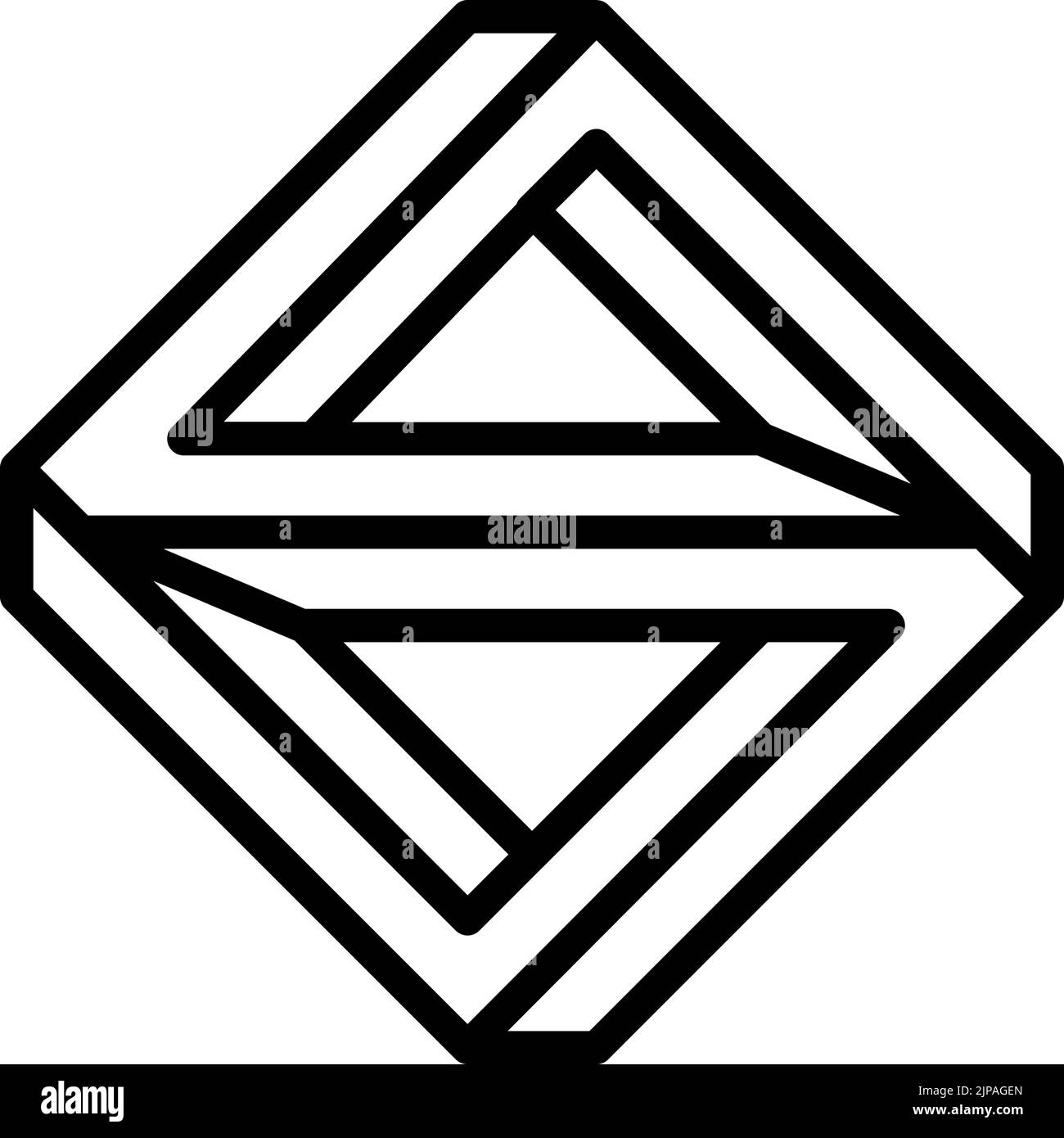 3d impossible geometric shape line icon vector illustration Stock Vector Image & Art - Alamy