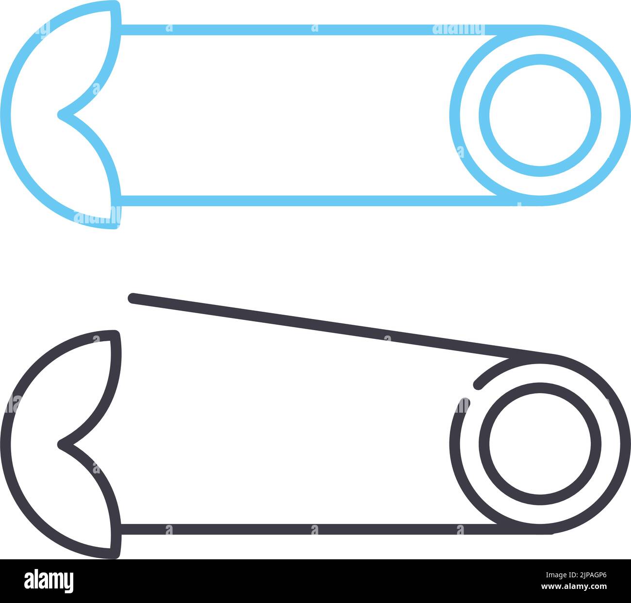 safety pins line icon, outline symbol, vector illustration, concept ...