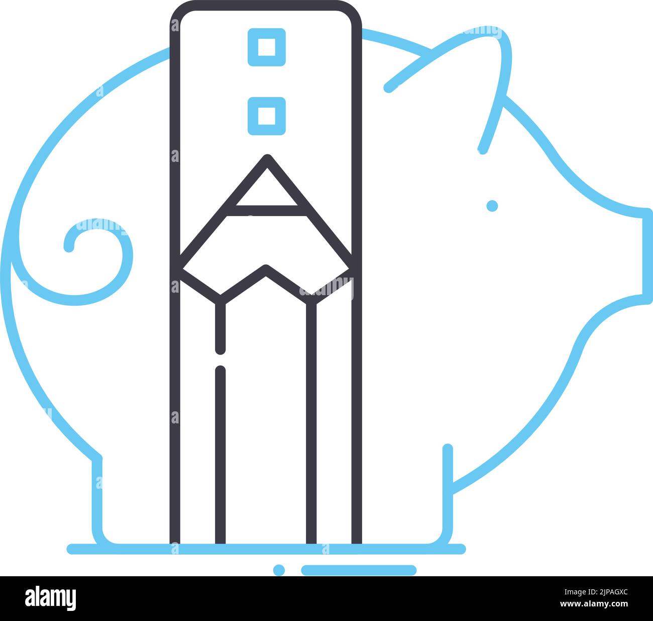 funding line icon, outline symbol, vector illustration, concept sign ...