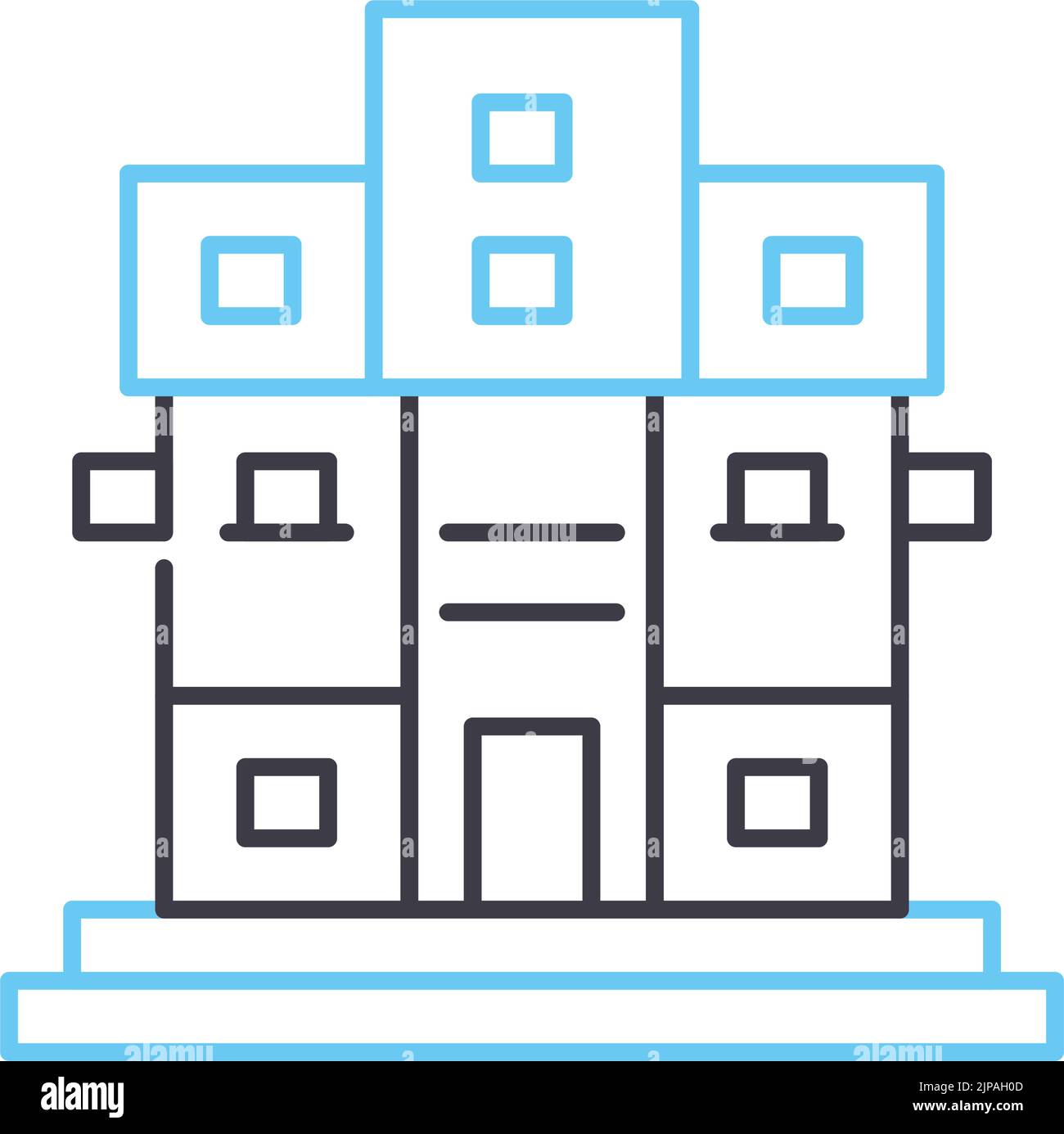 residential line icon, outline symbol, vector illustration, concept ...