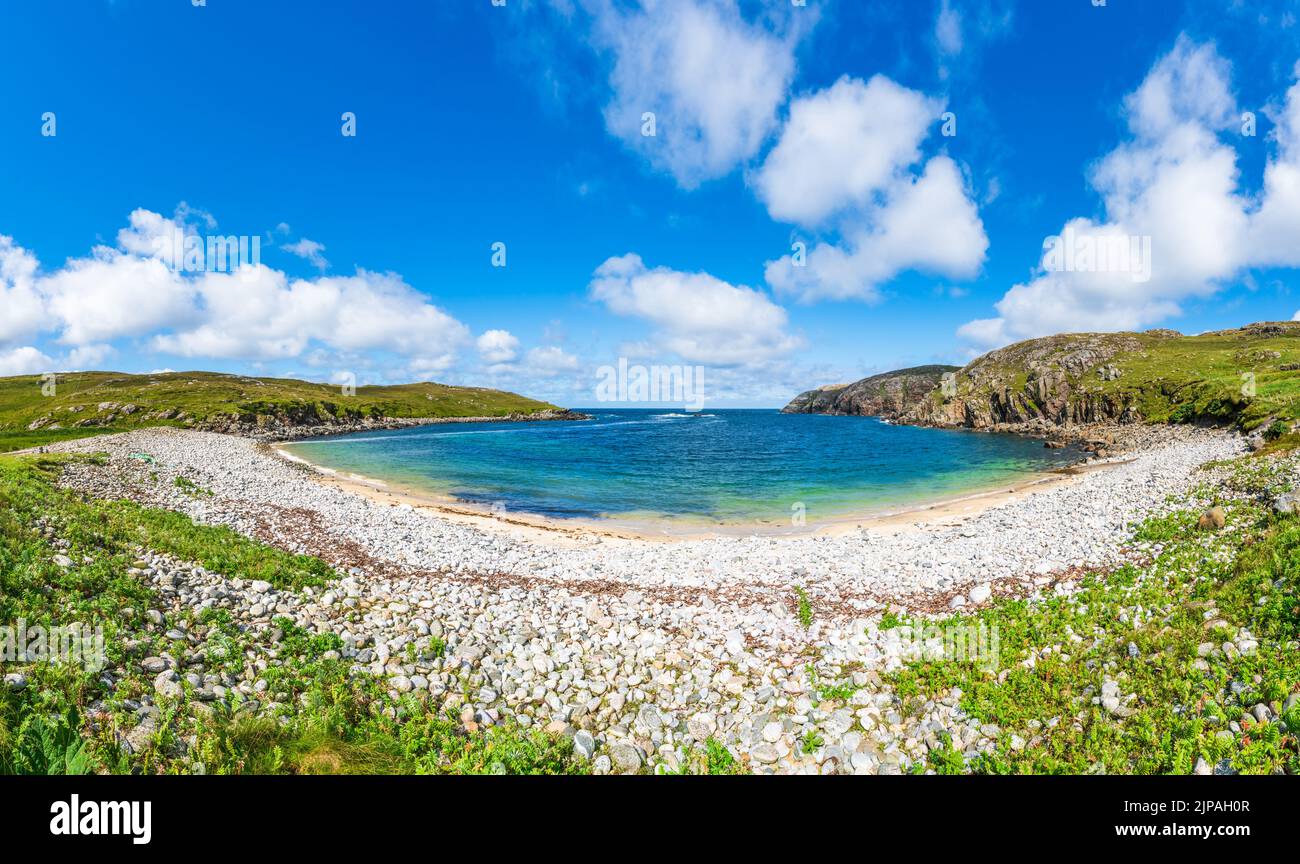 Wide panoramic view of Garenin bay on Isle of Lewis, Scotland, UK Stock ...