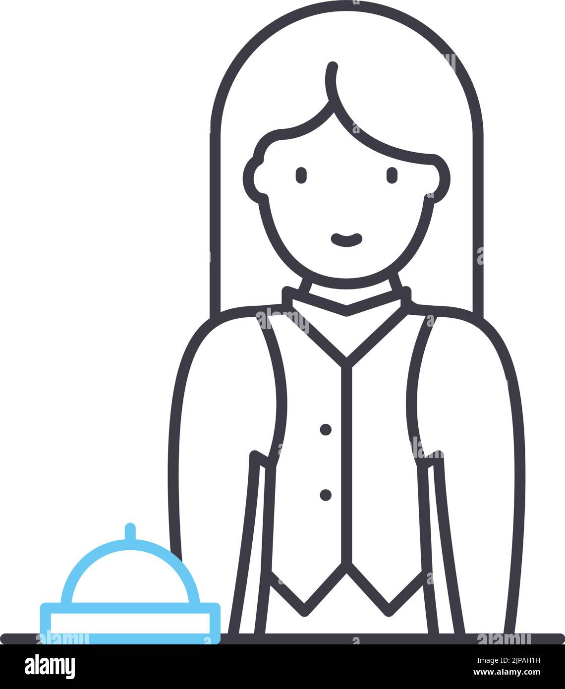 receptionist line icon, outline symbol, vector illustration, concept ...