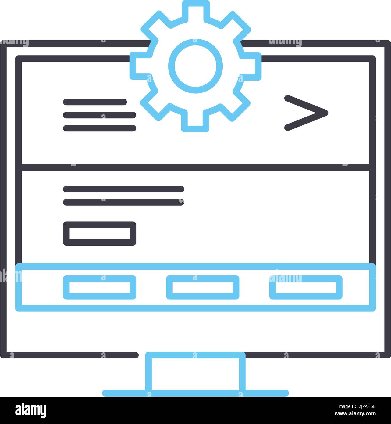 web design school line icon, outline symbol, vector illustration ...
