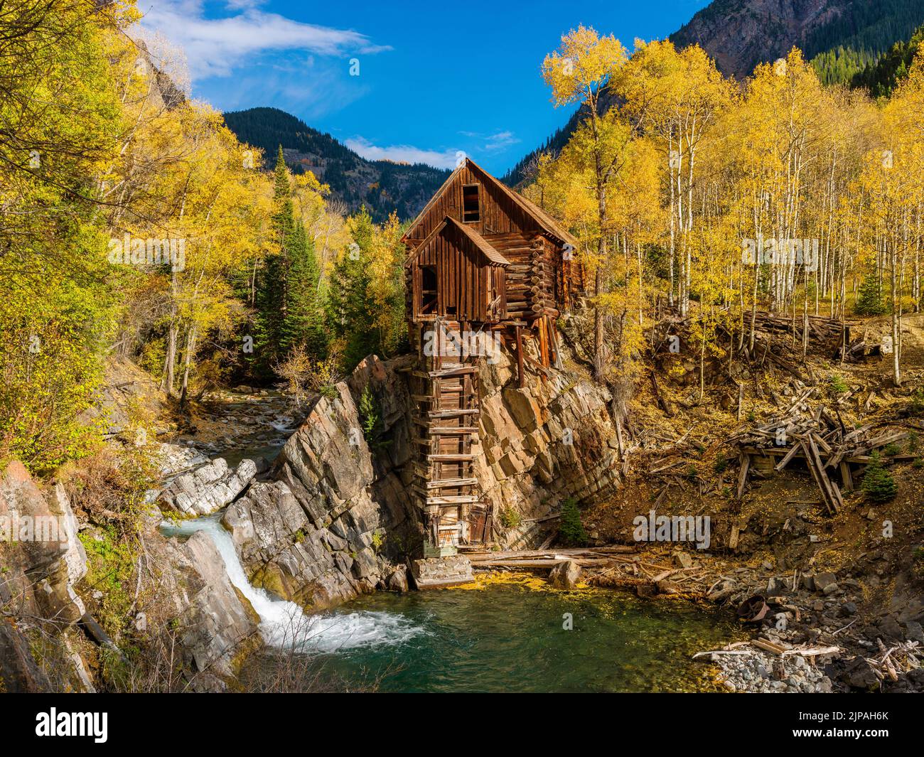 Historic Mill,Fall Foliage Aspen,Colorado,USA Stock Photo - Alamy