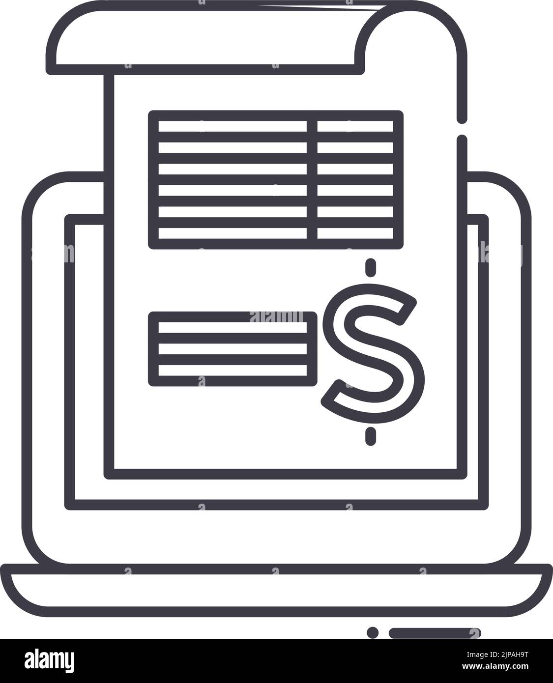 invoice line icon, outline symbol, vector illustration, concept sign ...