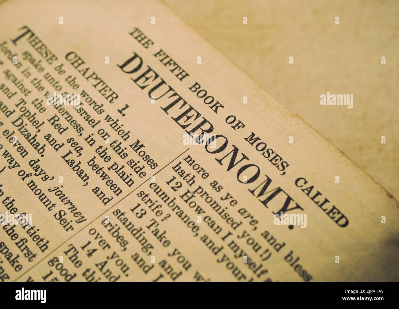 Close up of Old English Antique Holy Bible Stock Photo - Alamy