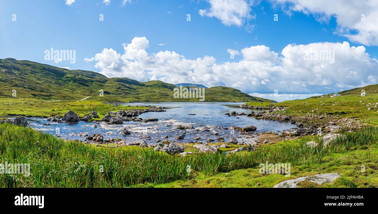 Wide panoramic landscape on Isle of Lewis and Harris, Scotland, UK ...