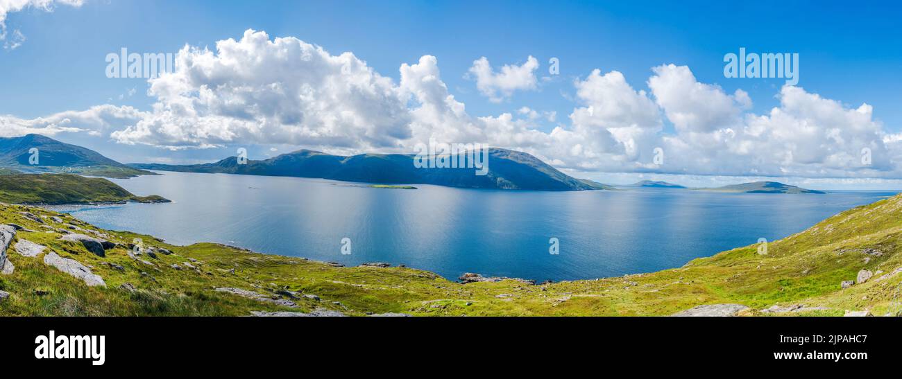 Wide panoramic landscape on Isle of Lewis and Harris, Scotland, UK ...