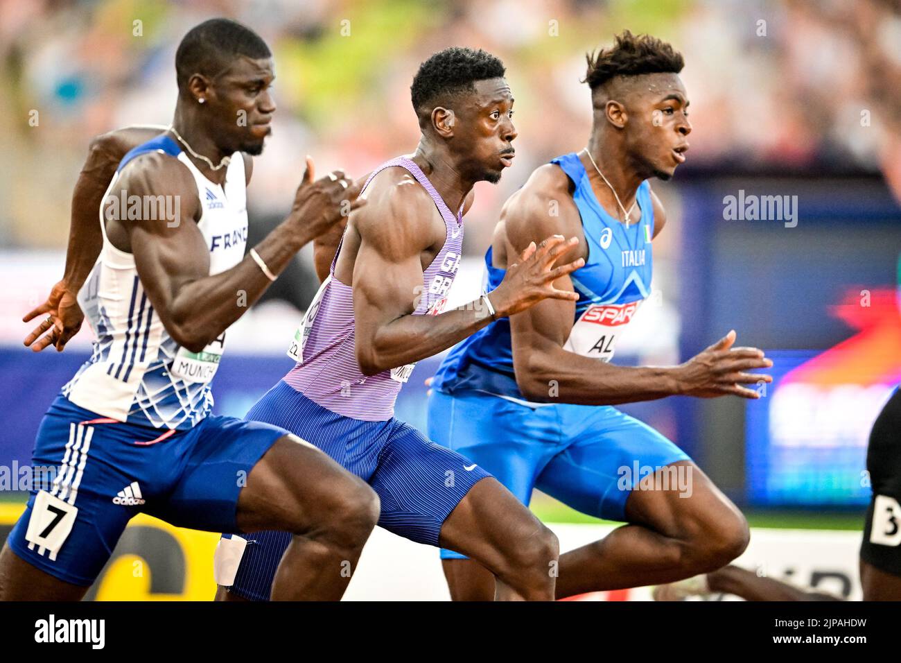 MUNCHEN, GERMANY - AUGUST 16: Reece Prescod of Great Britain competing ...
