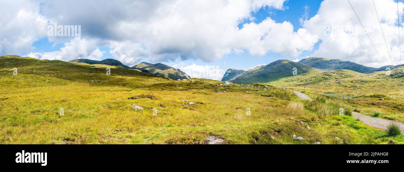 Wide panoramic landscape on Isle of Lewis and Harris, Scotland, UK ...