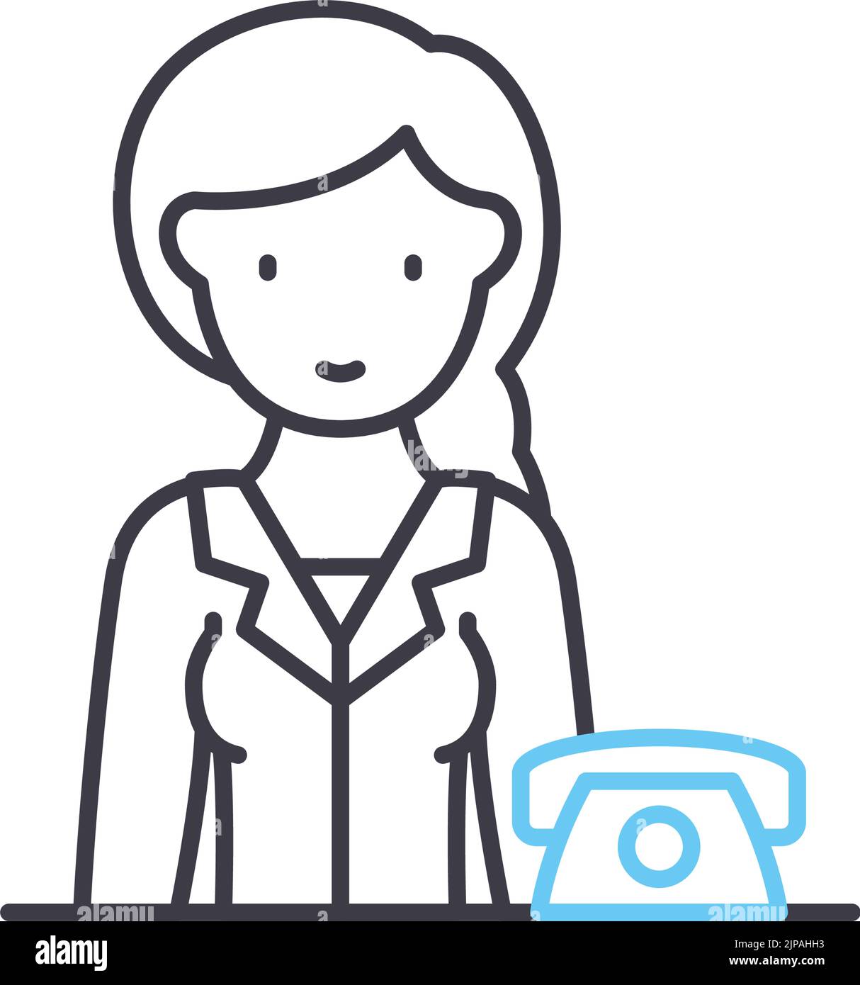 secretary line icon, outline symbol, vector illustration, concept sign ...