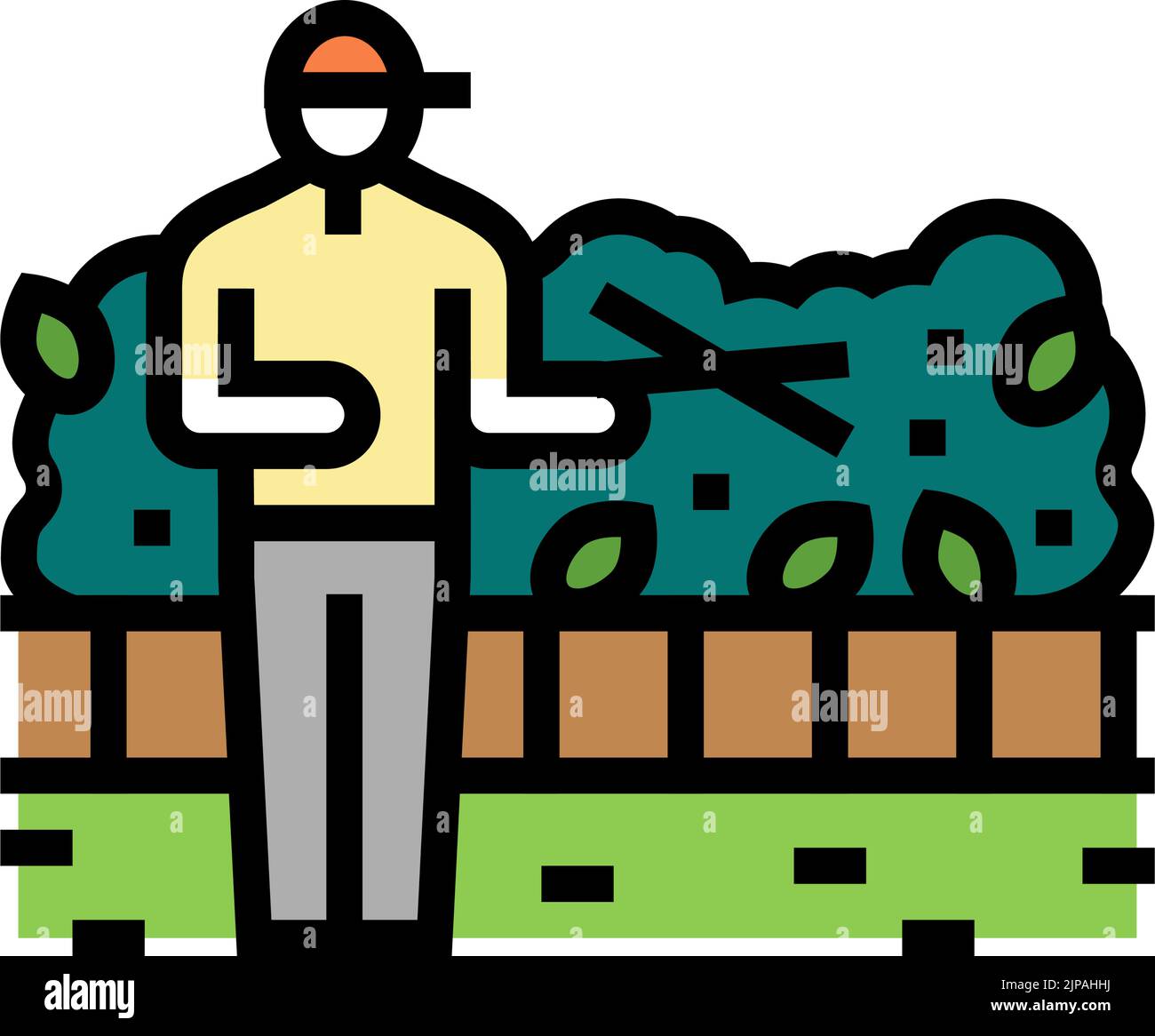 hedg bush shrub trimming color icon vector illustration Stock Vector ...