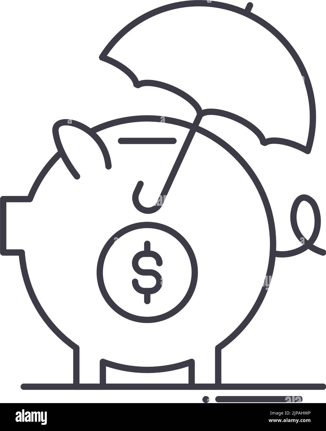 money protection line icon, outline symbol, vector illustration ...