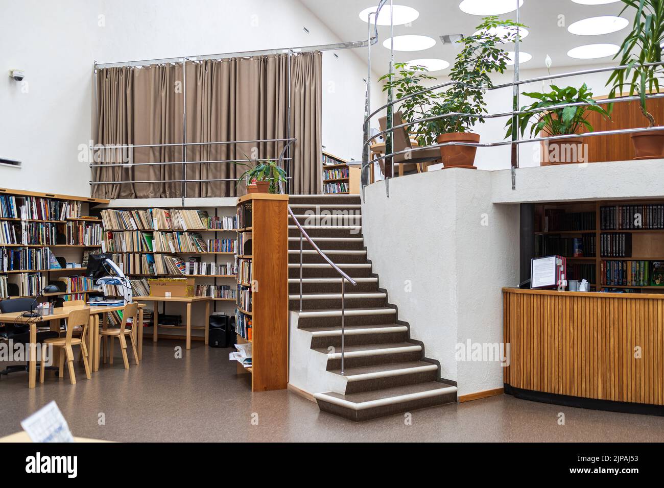 VYBORG, RUSSIA - April 28, 2022: Library named after Alvaar Aalto ...