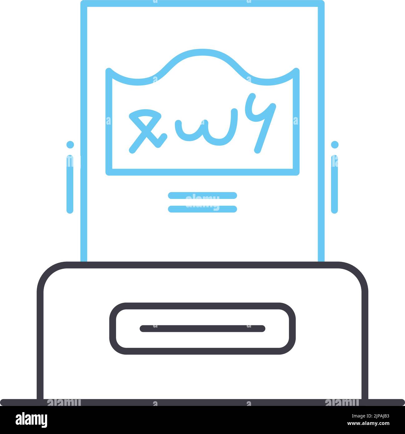 inscription line icon, outline symbol, vector illustration, concept ...