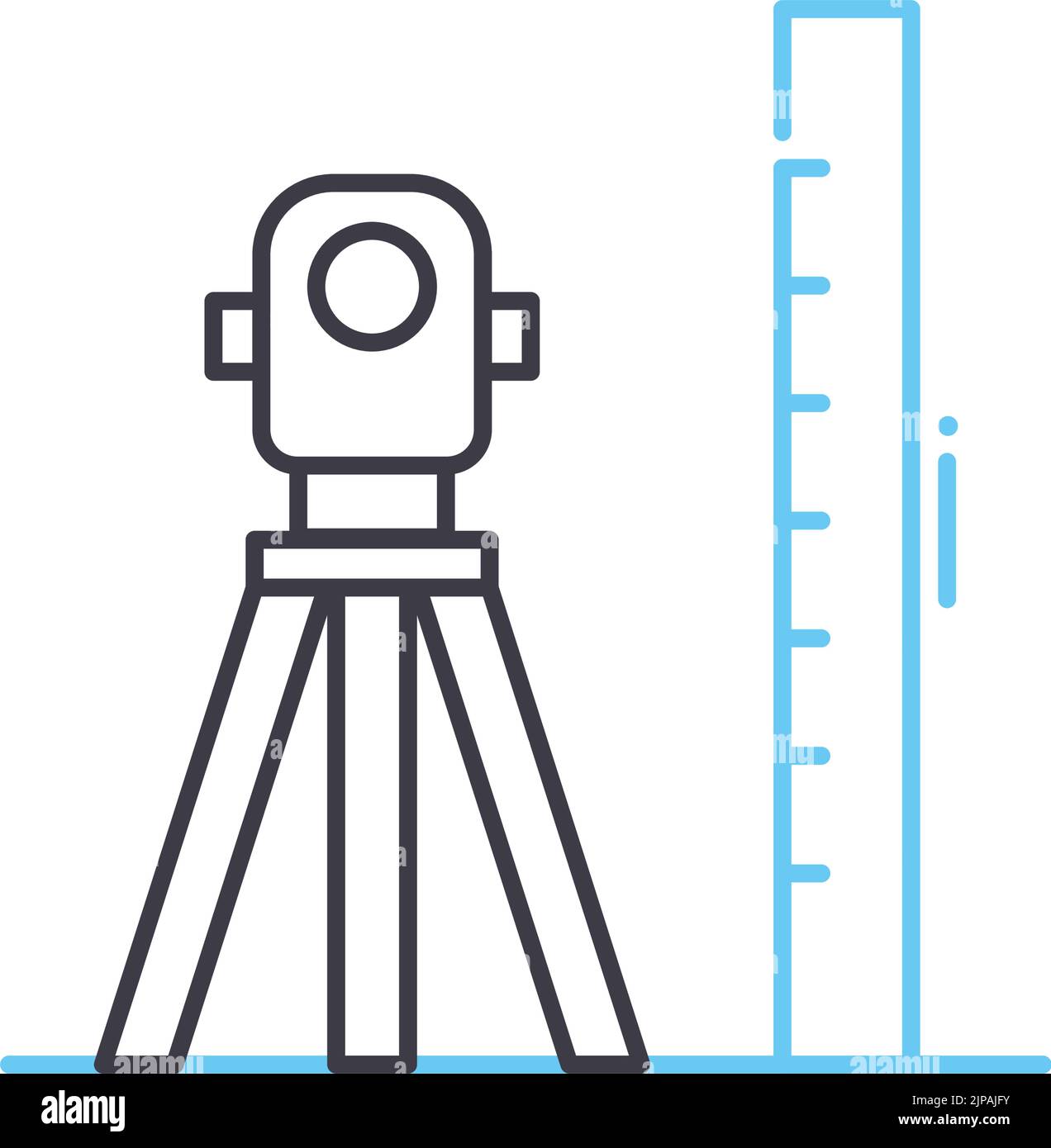 geodetic research line icon, outline symbol, vector illustration ...