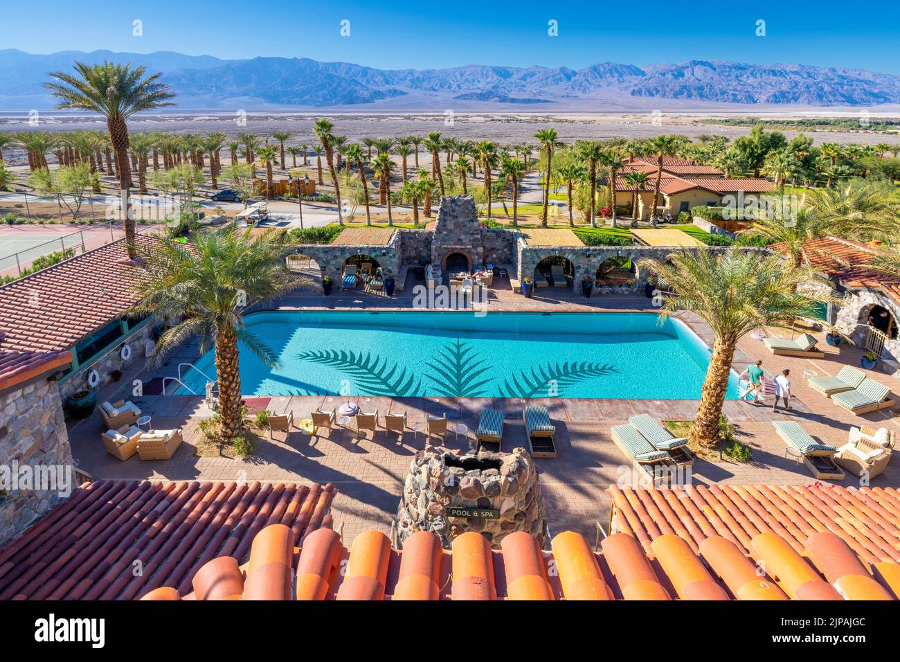The INN at the Oasis Hotel,Furnace Creek, Swimming Pool and Palm Trees ...