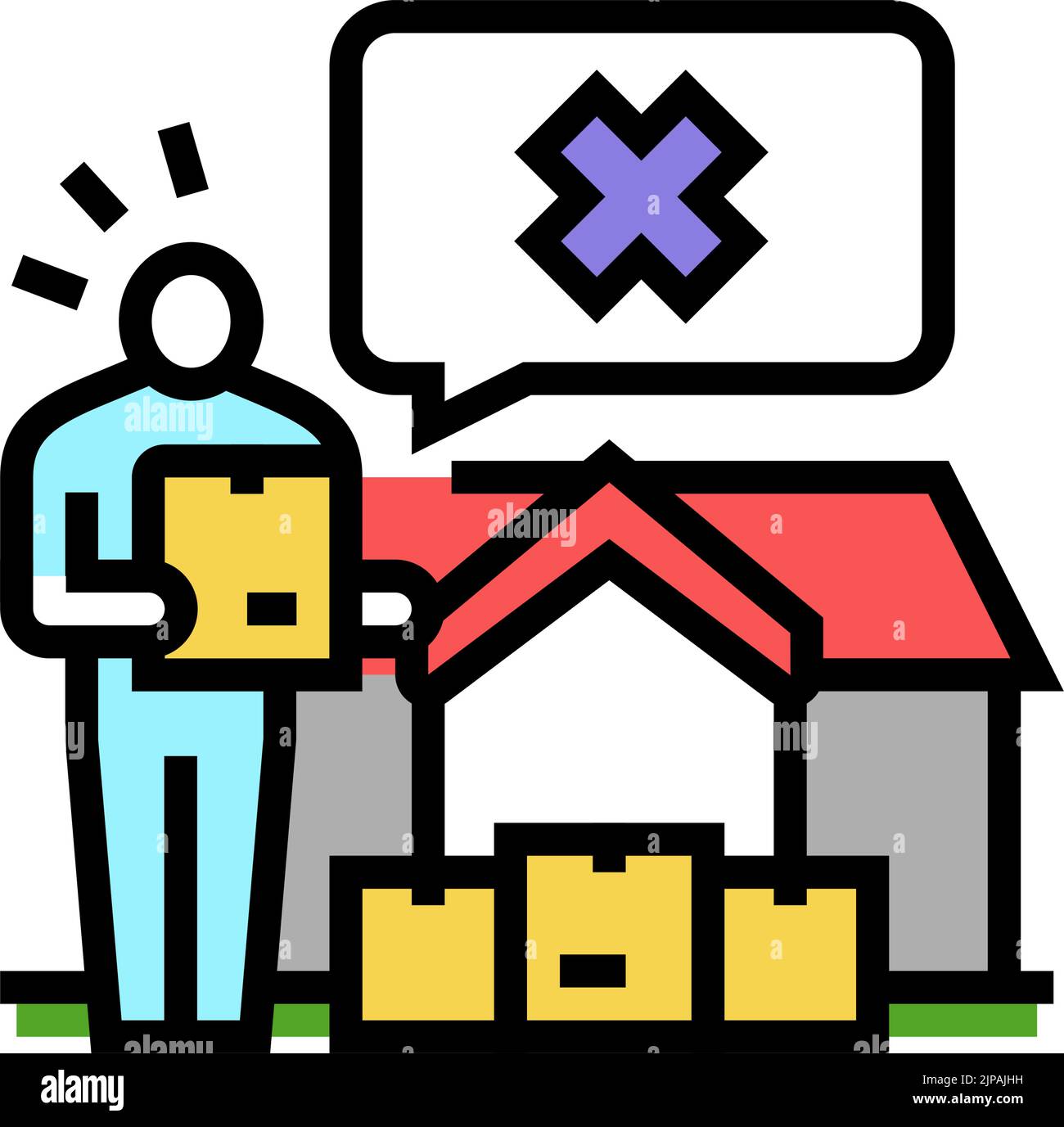 eviction property estate home color icon vector illustration Stock ...