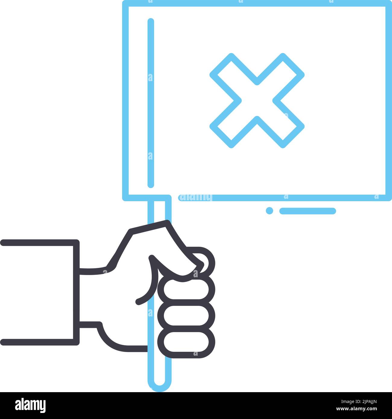 protest line icon, outline symbol, vector illustration, concept sign ...