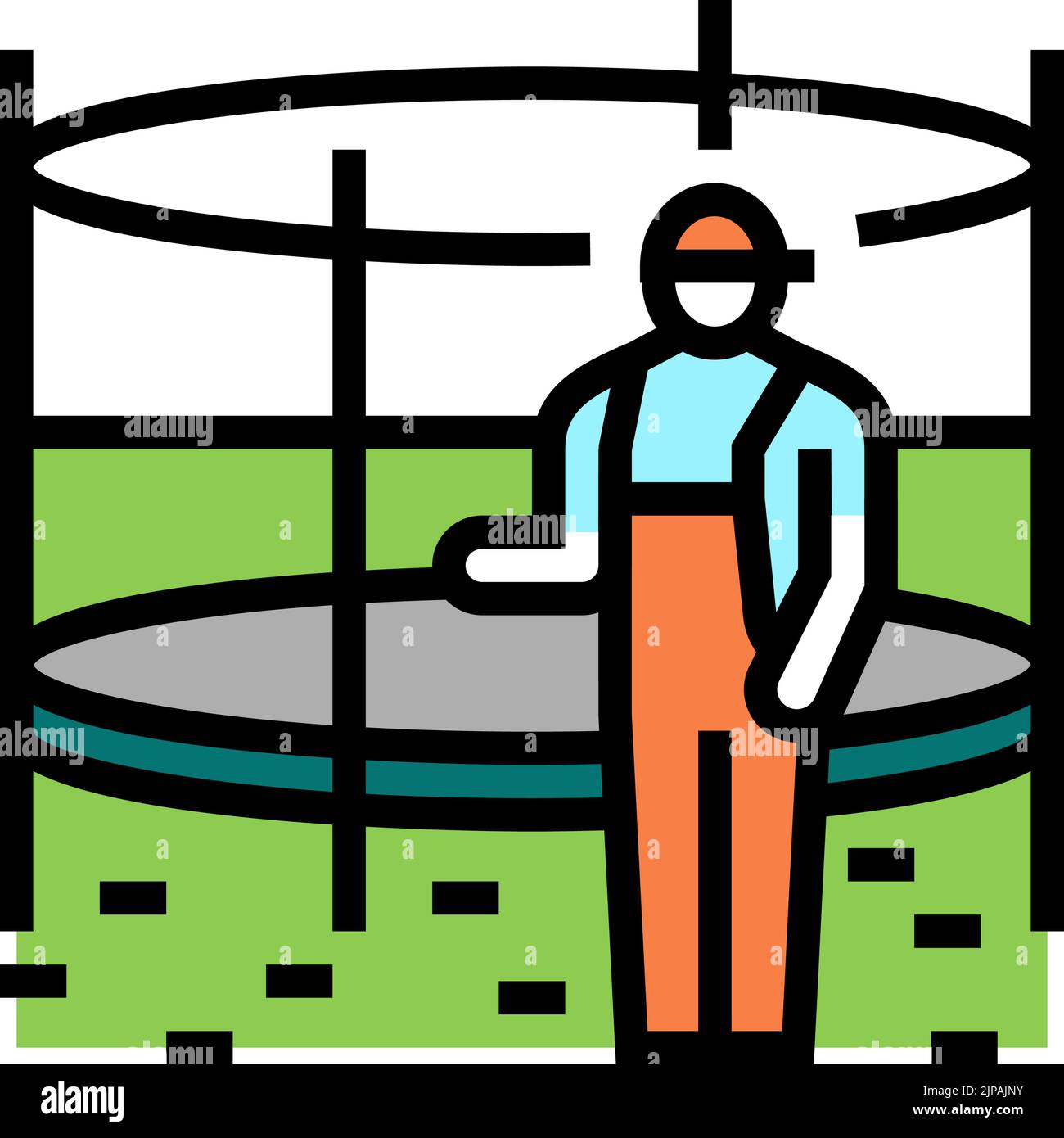 trampoline installation color icon vector illustration Stock Vector ...