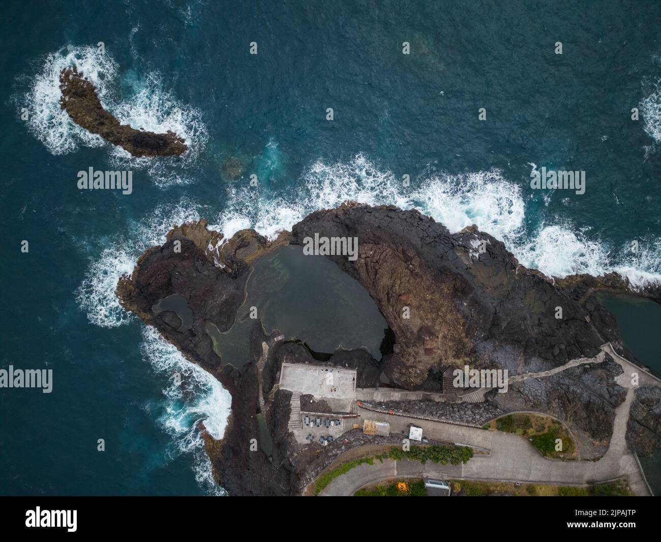 A top down shot of the Seixal Natural Pools on Madeira Stock Photo - Alamy