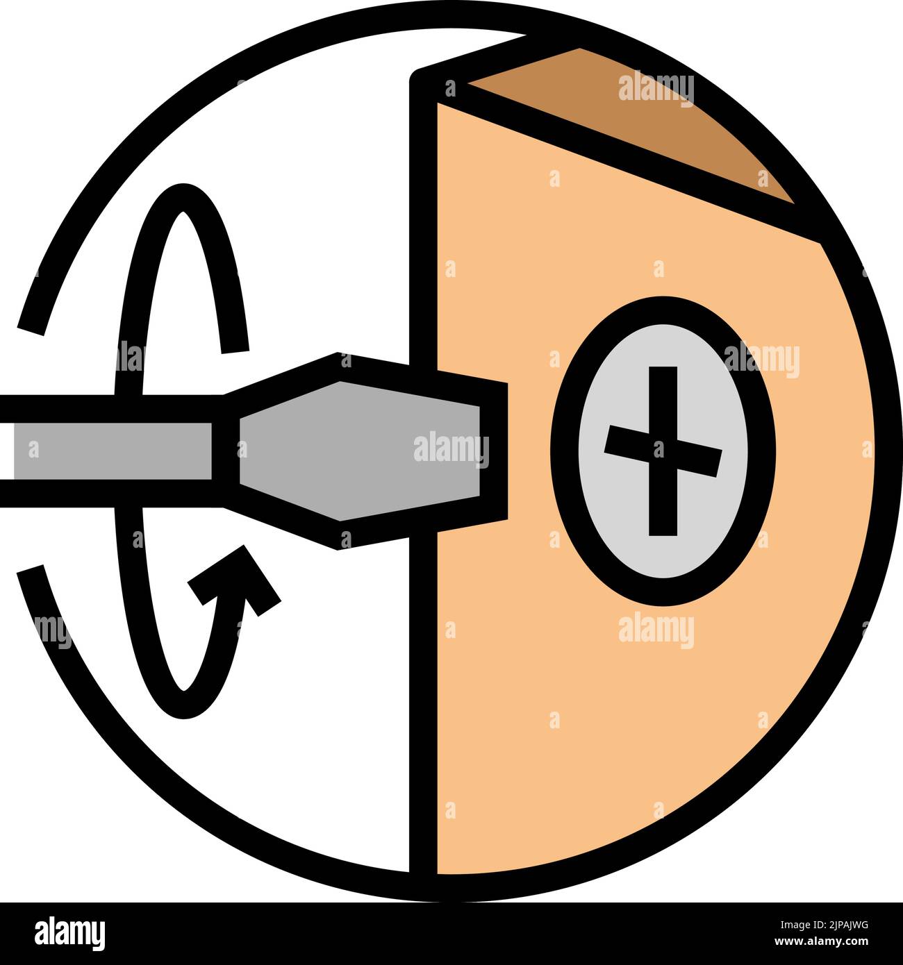 screw bolt assembly furniture color icon vector illustration Stock ...