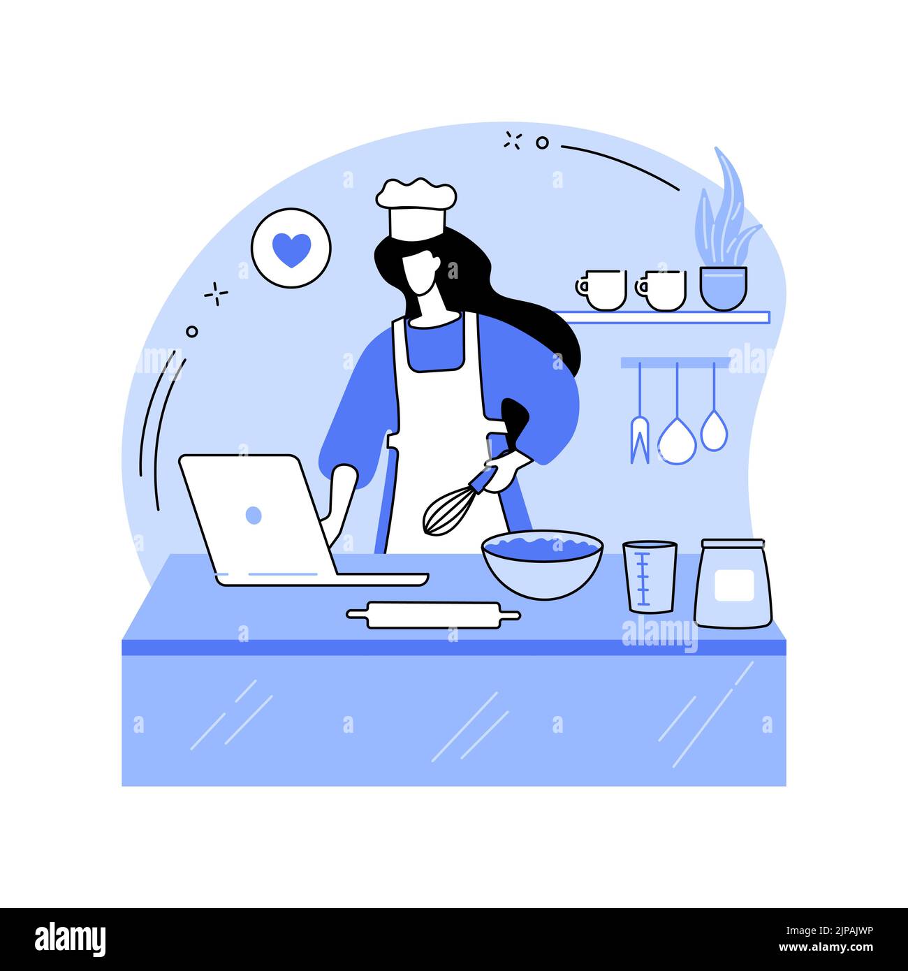 Online baking class isolated cartoon vector illustrations Stock Vector ...