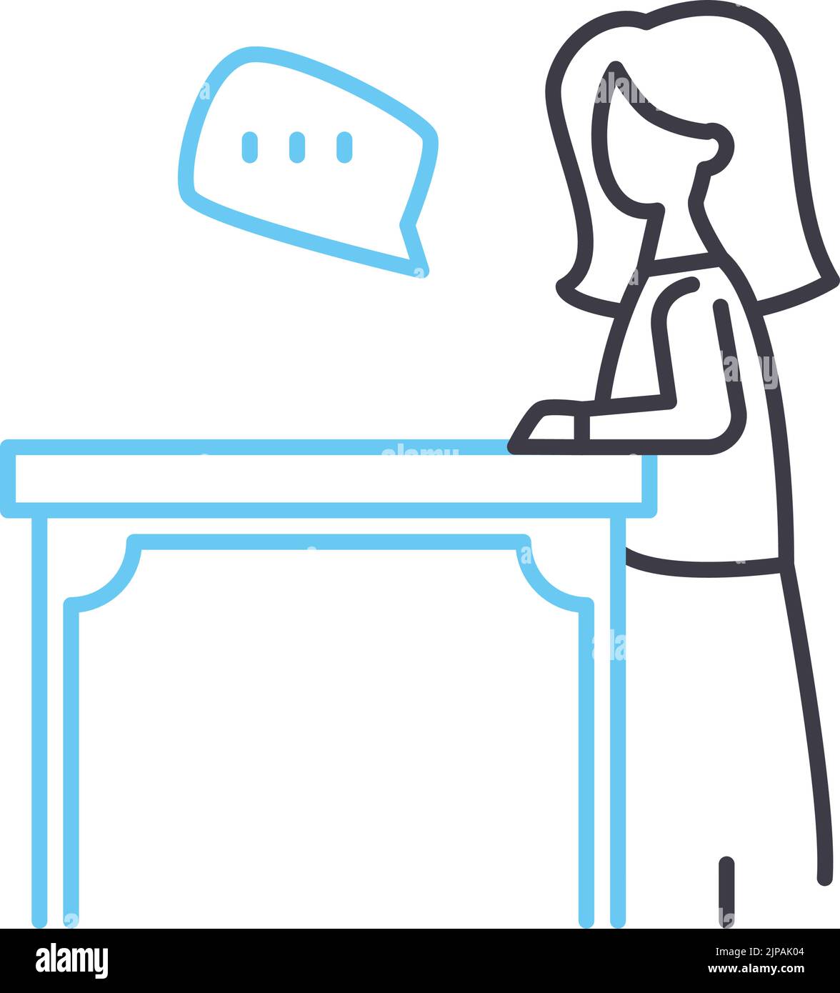 witness line icon, outline symbol, vector illustration, concept sign ...