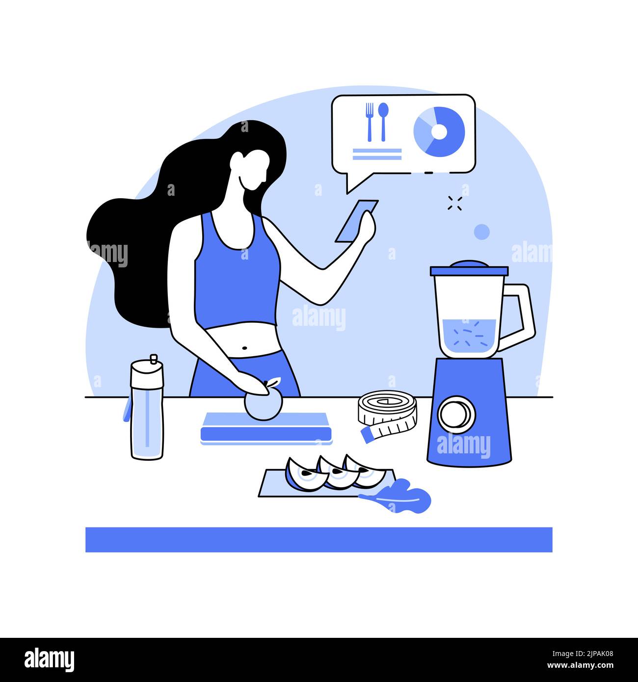 Weight loss and dieting isolated cartoon vector illustrations Stock ...