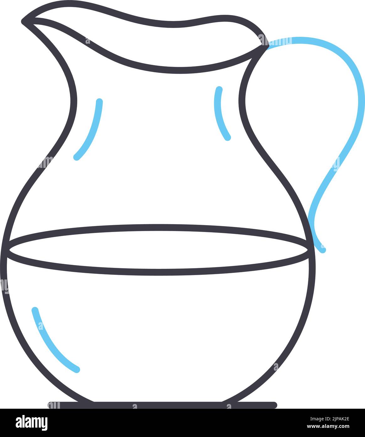 jug line icon, outline symbol, vector illustration, concept sign Stock ...