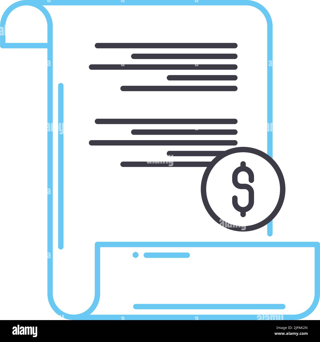 invoice line icon, outline symbol, vector illustration, concept sign ...