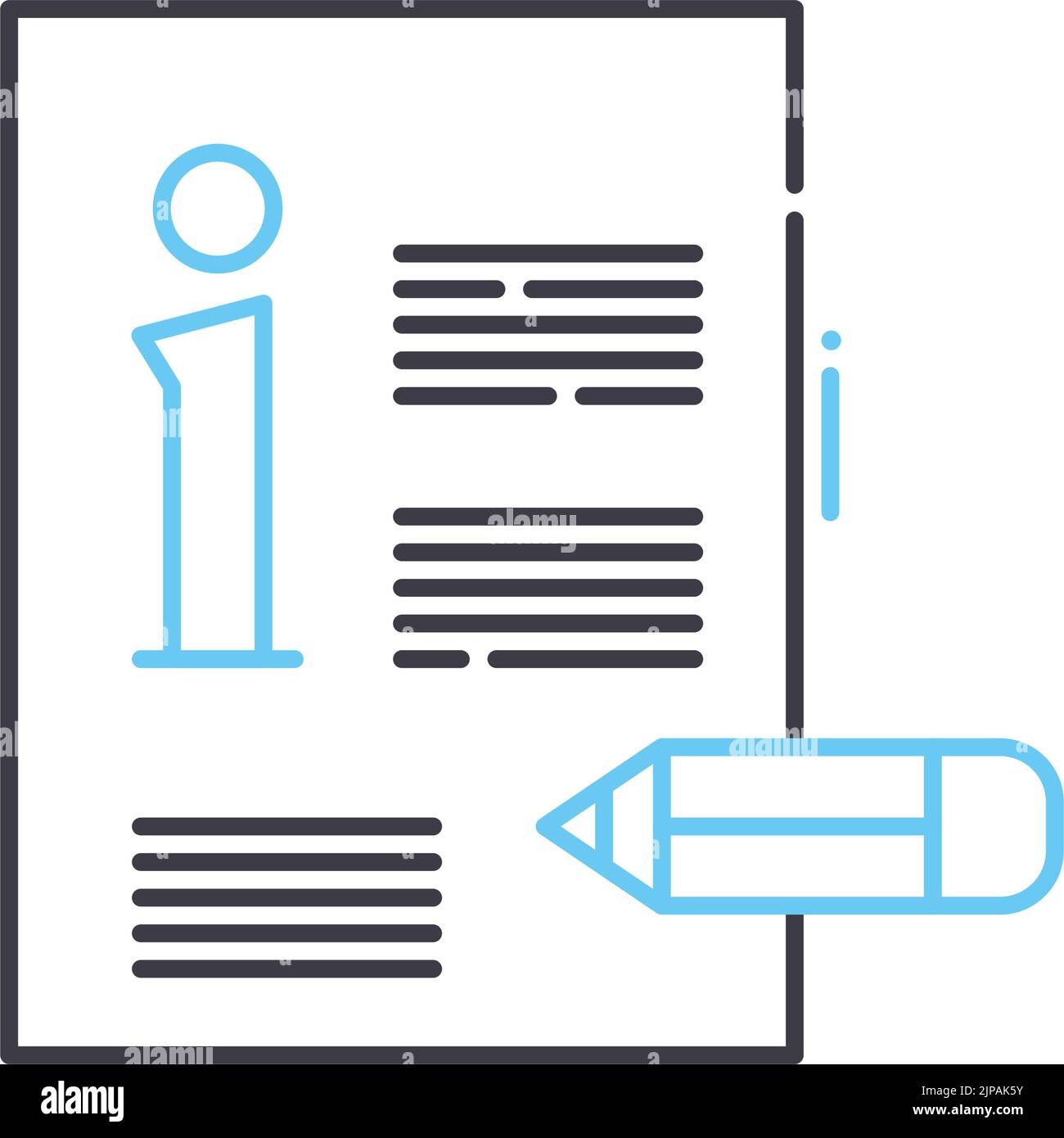 information line icon, outline symbol, vector illustration, concept ...