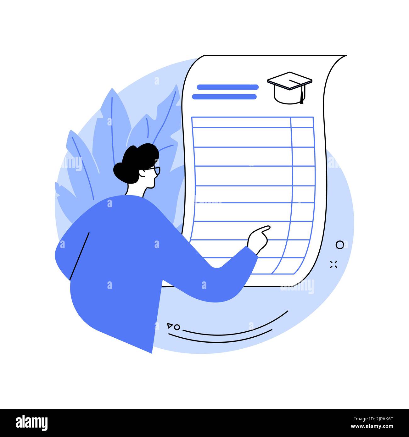 Request high school transcript isolated cartoon vector illustrations ...