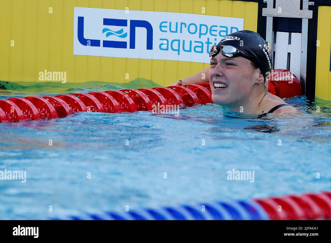 Belgian Florine Gaspard pictured in action at the women's 50m Breaststroke event during the ...