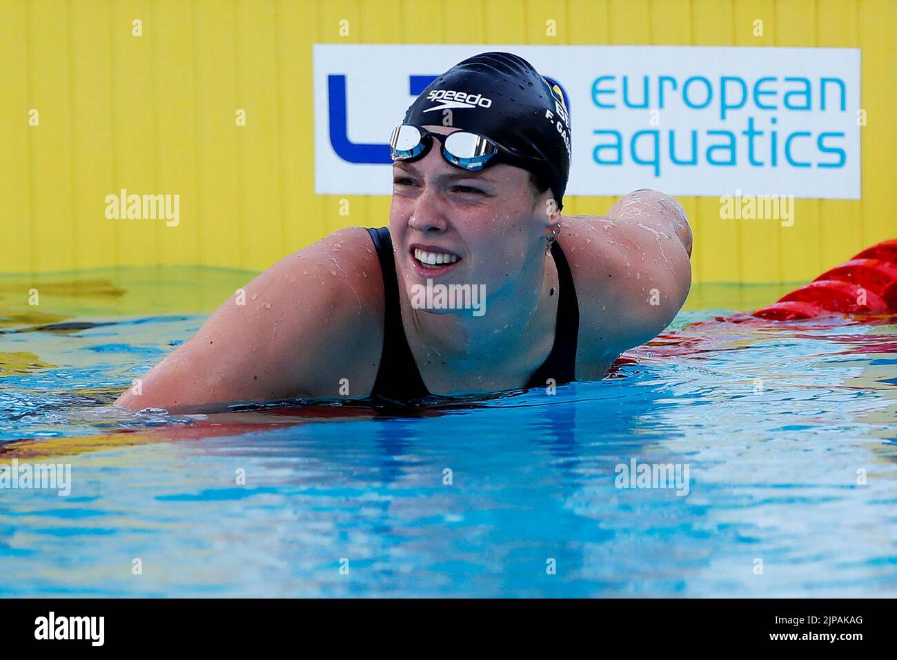 Belgian Florine Gaspard pictured in action at the women's 50m Breaststroke event during the ...