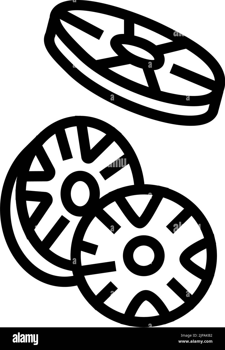 pineapple slice food cut line icon vector illustration Stock Vector ...