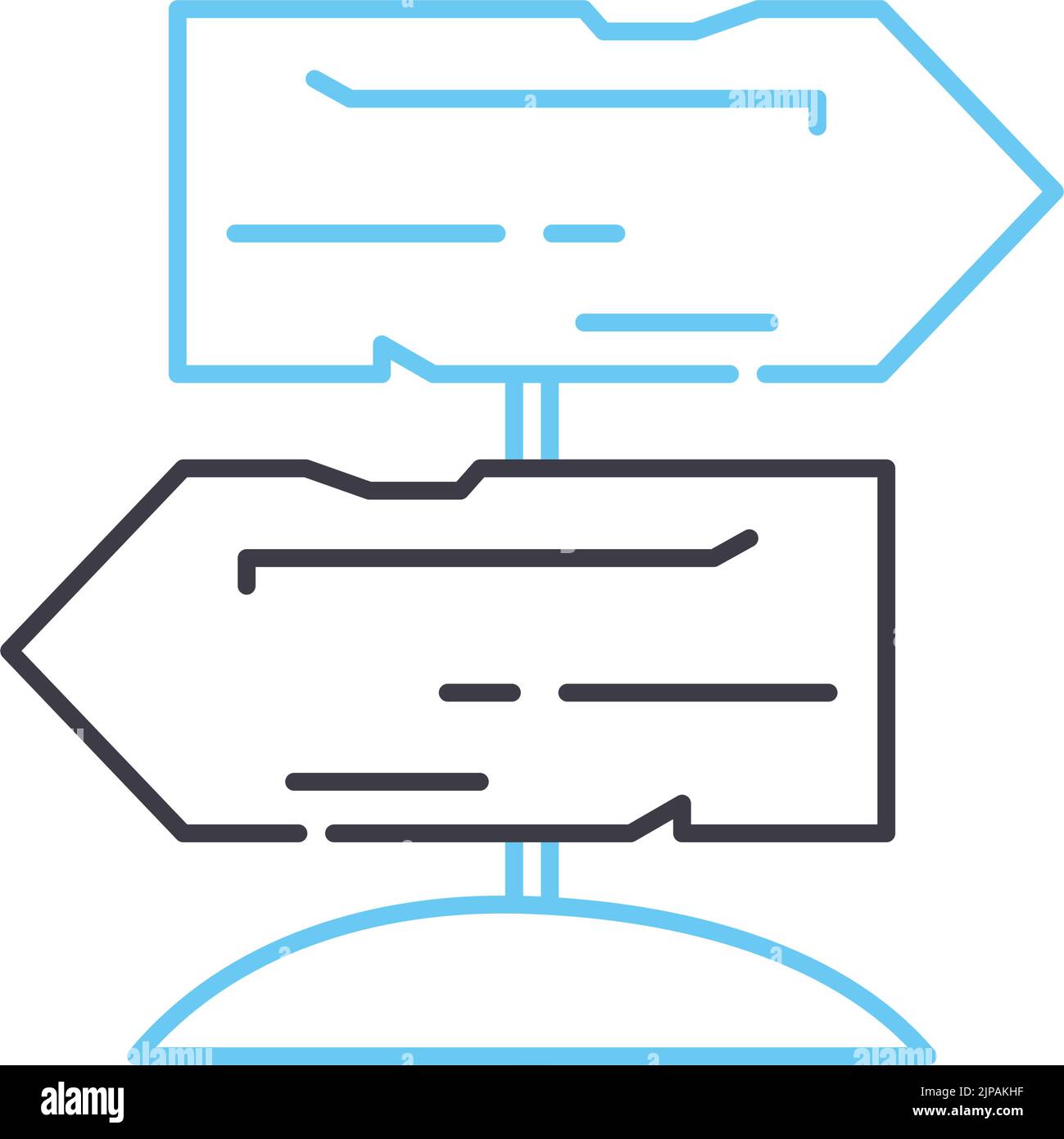 guide post line icon, outline symbol, vector illustration, concept sign ...