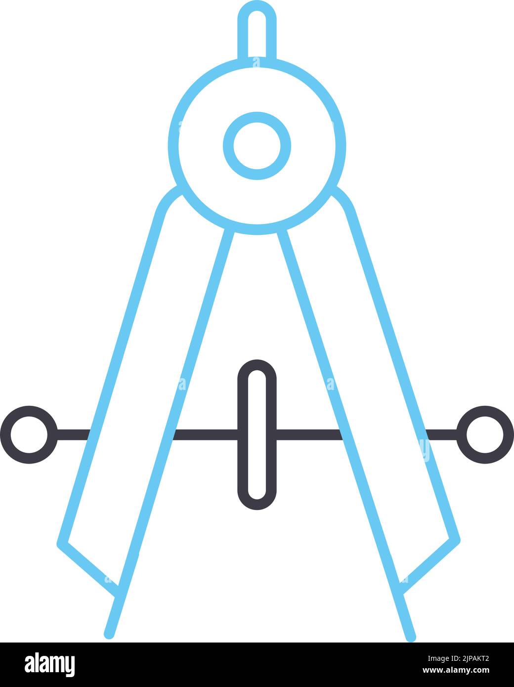 traffic cone line icon, outline symbol, vector illustration, concept ...