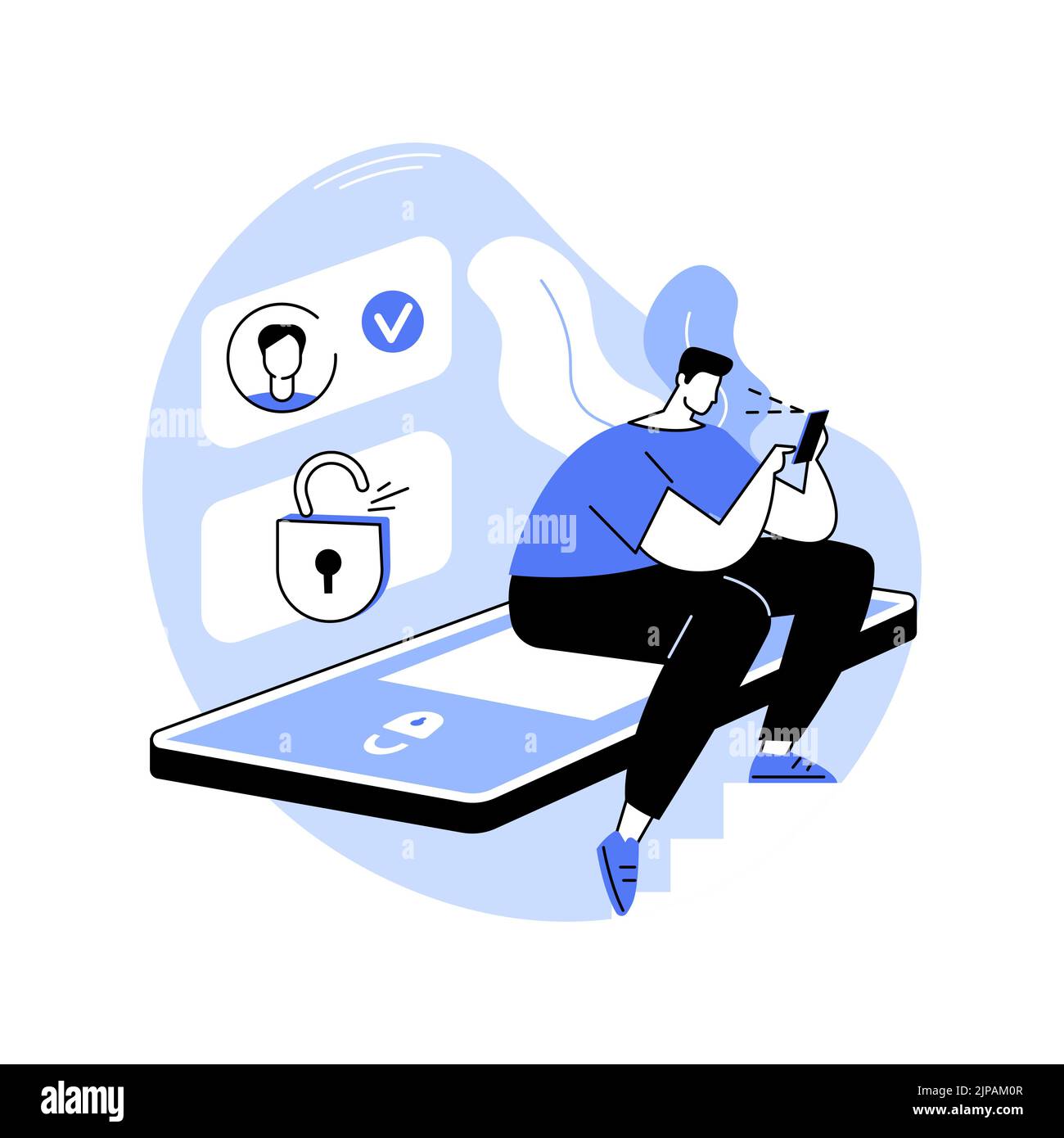 Facial recognition isolated cartoon vector illustrations Stock Vector ...